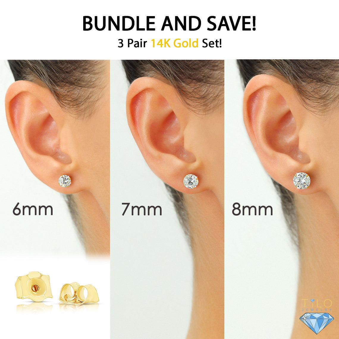 6mm diamond studs store