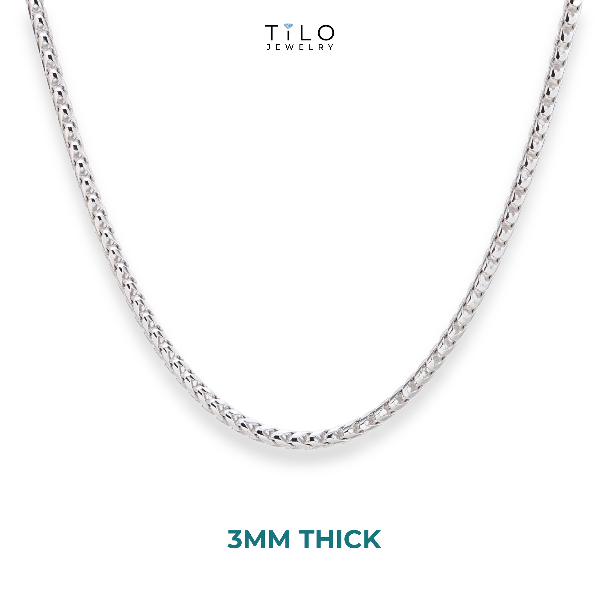 Italian Franco Chains Made In Solid 925 Sterling Silver, With Secure L ...