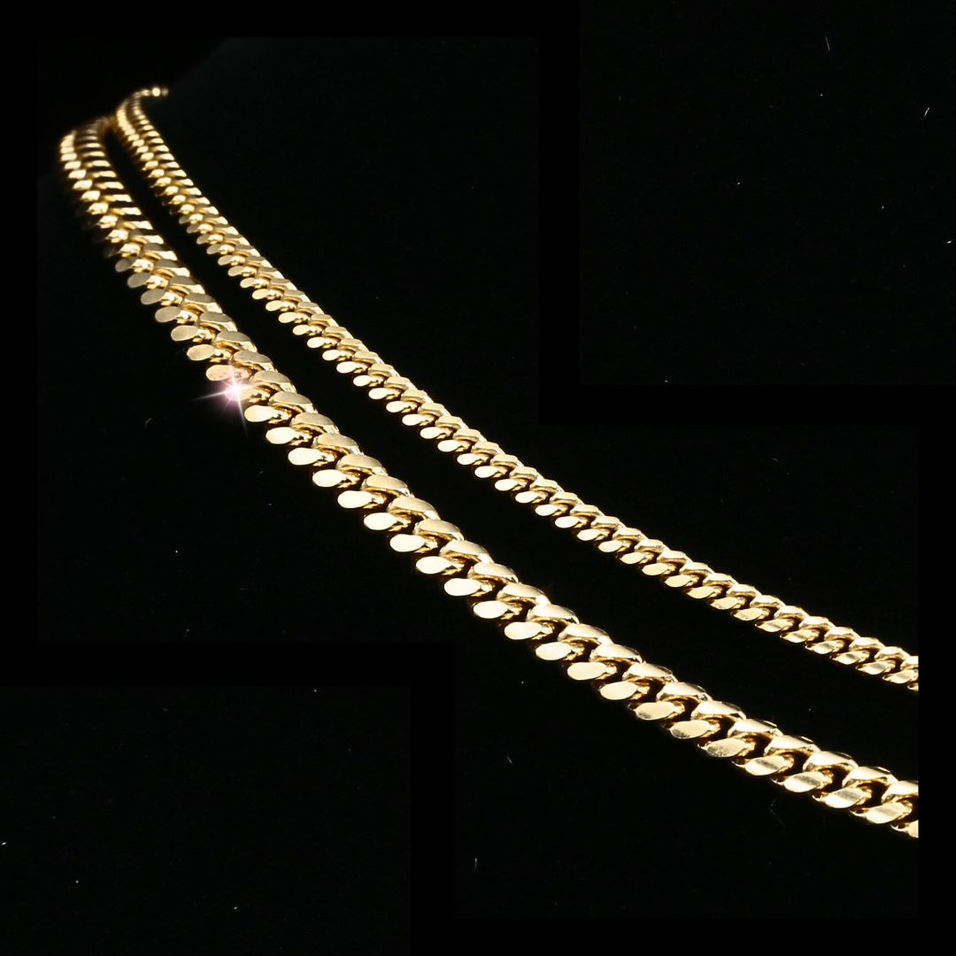 14k Solid Gold Miami Cuban Chain, Heavy Solid 14k Gold Chain, Sizes 2 ...
