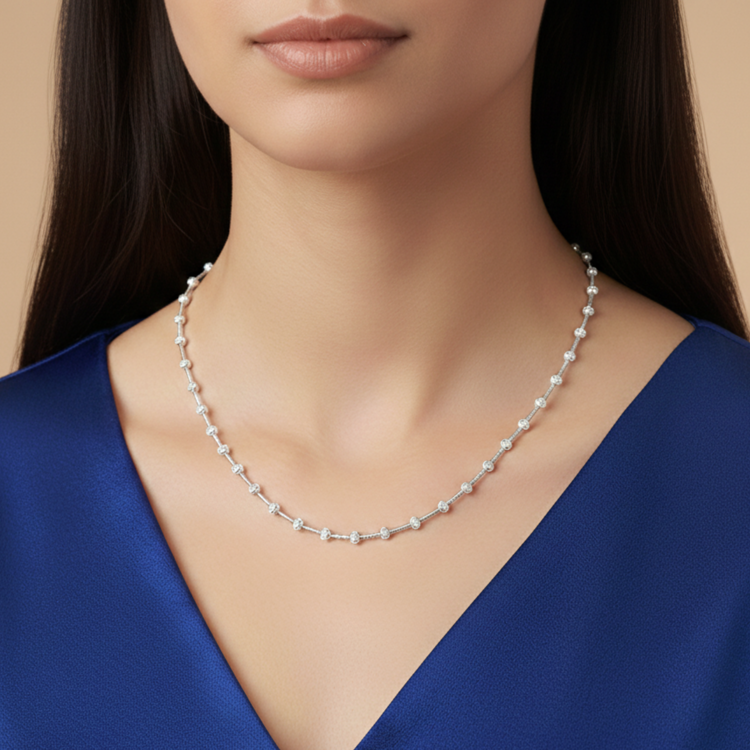 Sterling Silver Diamond-Cut Moon Chain Necklace – Tilo Jewelry®