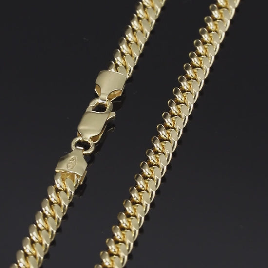 14k Solid Gold Miami Cuban Chain, Heavy Solid 14k Gold Chain, Sizes 2 ...